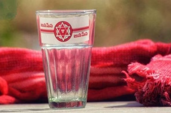Comical: JanaSena celebrating glass symbol